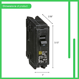 Square D by Schneider Electric HOM120CP Homeline 20 Amp Single-Pole Circuit Breaker