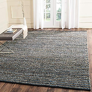 SAFAVIEH Cape Cod Collection 2'3" x 6' Blue CAP365A Handmade Flatweave Braided Cotton & Jute Runner Rug