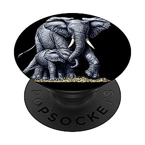 Baby Elephant Mom Elephant Cute White Elephant Love PopSockets PopGrip: Swappable Grip for Phones & Tablets