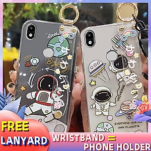 Fashion Design for Woman Lulumi Phone Case for Infinix Smart 2 X5515, Original Cover Durable Dirt-Resistant Back Cover for Men Luxury for Girls Glitter Soft Case Astronaut Cartoon New, 5