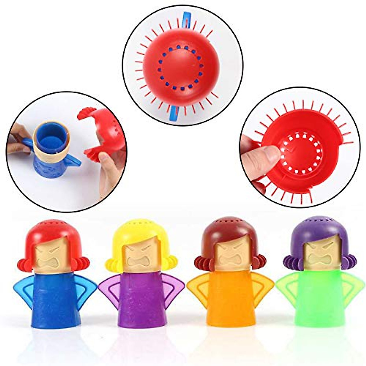 UgyDuky 4 Pack Angry Mom Microwave Cleaner Microwave Oven Steam Cleaner Doll Use Water and Vinegar High Temperature Cleaning Kitchen Cleaning Tool for Home and Office