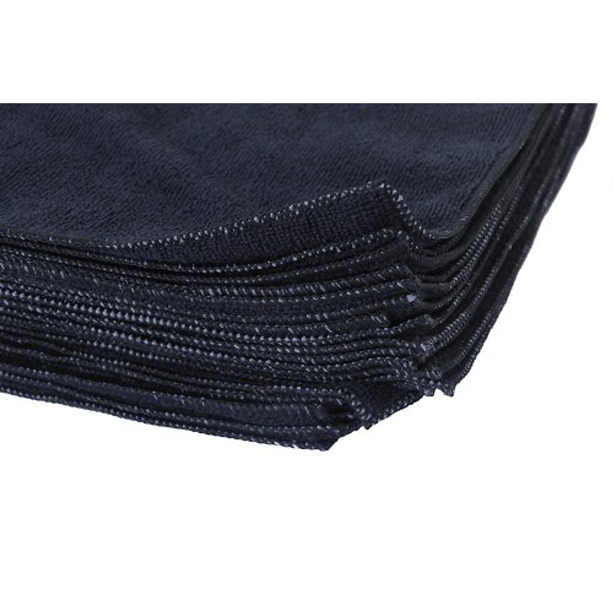 Eurow Microfiber Premium 350GSM Cleaning Towels, 12" by 12", Black, 25 Pack