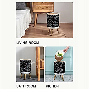 IBPNKFAZ89 Small Bathroom Bedroom Trash Can with Lid joysticks Gaming Cool Cute Kawaii Garbage Wood Waste Bin Press Cover Round Wastebasket for Kids Boys Kitchen Nursery 7L/1.8 Gallon, 8.66x14.3inch