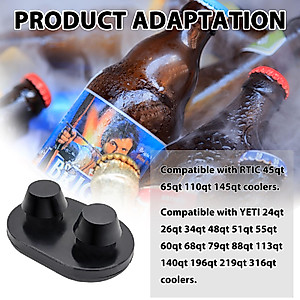 GrliTra Cooler Feet Replacement Non-Slip Rubber Feet for RTIC Coolers Models 45qt 65qt 110qt 145qt Durable Thickened Rubber Feet Outdoor Camping Protection for YETI Cooler Accessories, Black (4 Pcs)