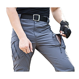 TACVASEN Mens Casual Quick Drying Lightweight Cargo Pants Military Work Trousers Army Green 38