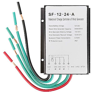 Wind Charge Controller 12V/24V 300W/600W,Automatic Wind Power Charge Regulator,IP67 Waterproof Wind Turbine Generator Charge Controller Regulator