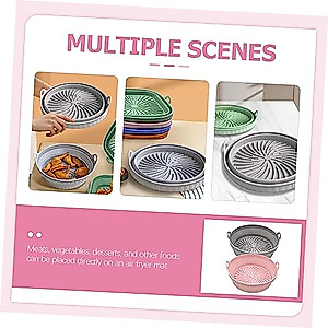SOLUSTRE 10 Pcs Air Fryer Pan Air Fryer Oven Pan Para Air Fryer Silicone Air Fryer Round Steamer Liner Air Fryer Pad Oven Baking Basket Silicone Air Fryer Mat Air Fryer Liner Pad