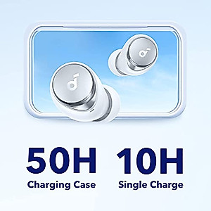 soundcore by Anker Space A40 Adaptive Active Noise Cancelling Wireless Earbuds, Reduce Noise by Up to 98%, Ultra Long 50H Playtime, Hi-Res Sound, App Customization, Wireless Charge (Renewed)