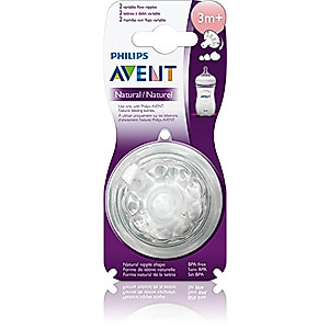 Philips Avent Variable Flow Natural Nipple, 2-Count
