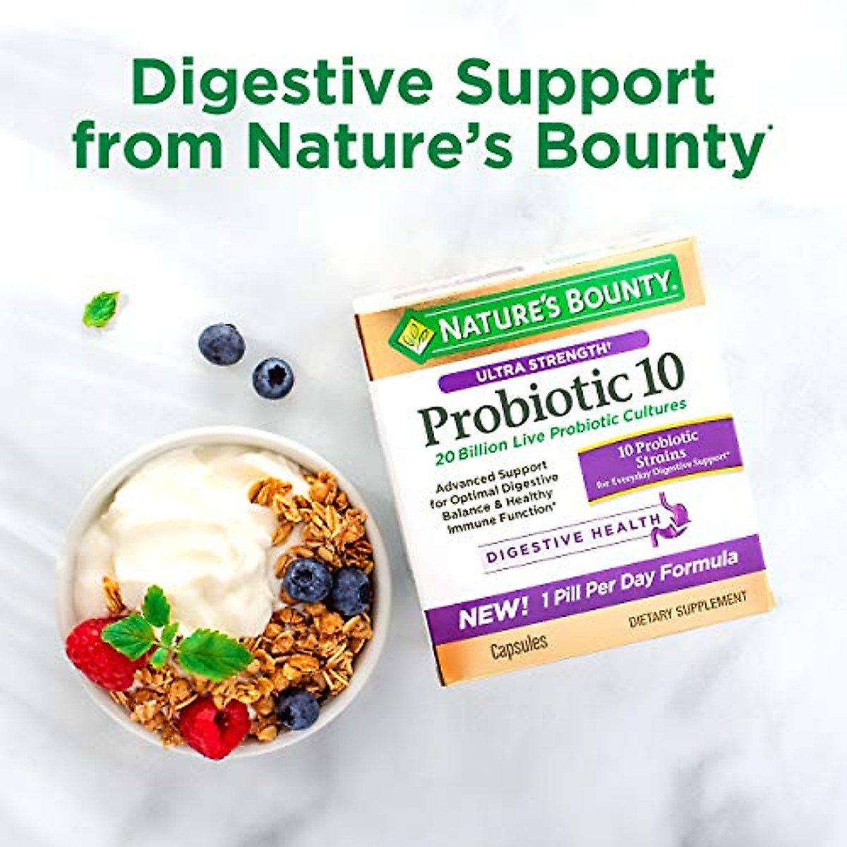 Probiotic by Nature's Bounty, Controlled Delivery Dietary Supplement, Supports Digestive,Intestinal and Immune Health, 30 Caplets