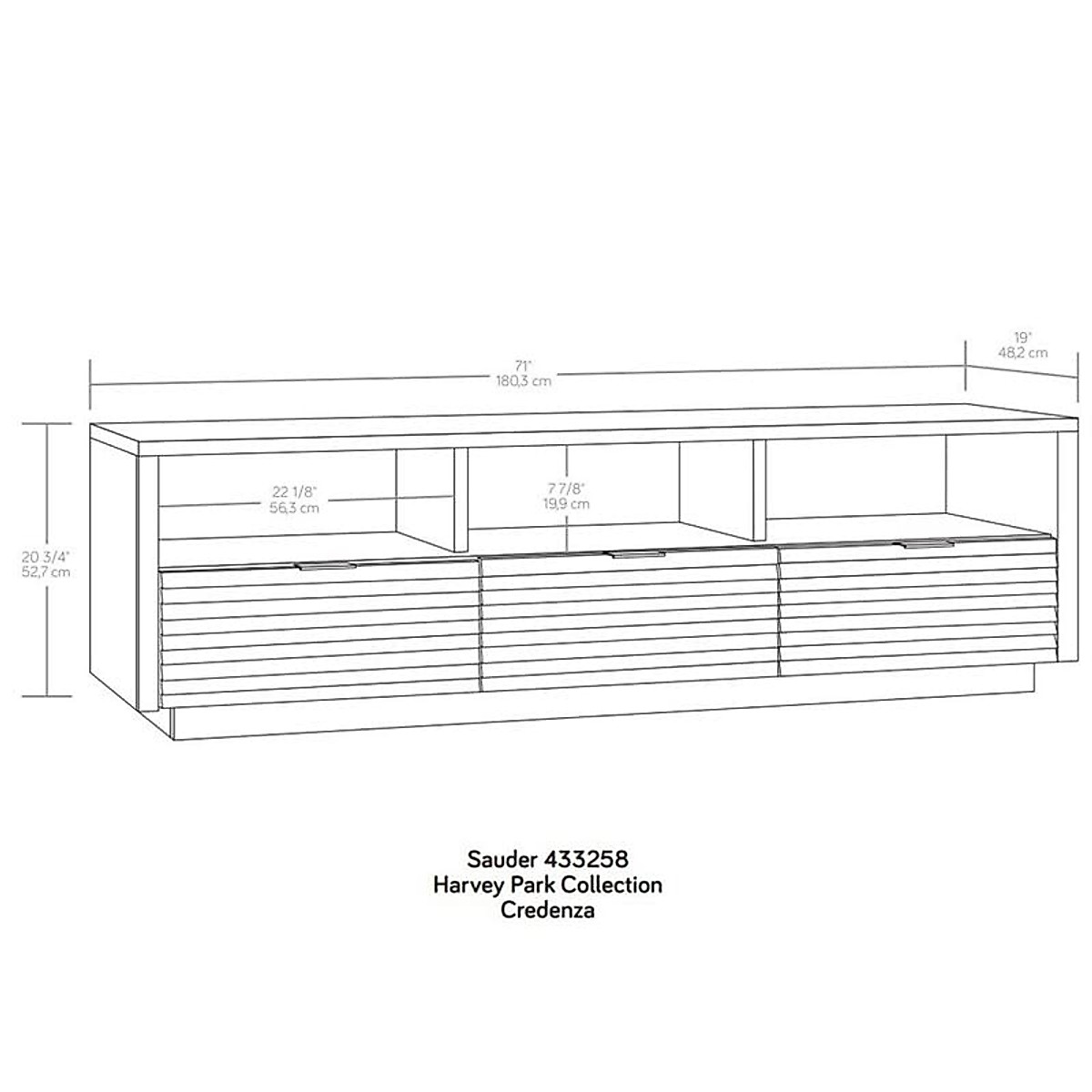 Sauder Harvey Park, for TVs up to 70", Pacific Maple Finish