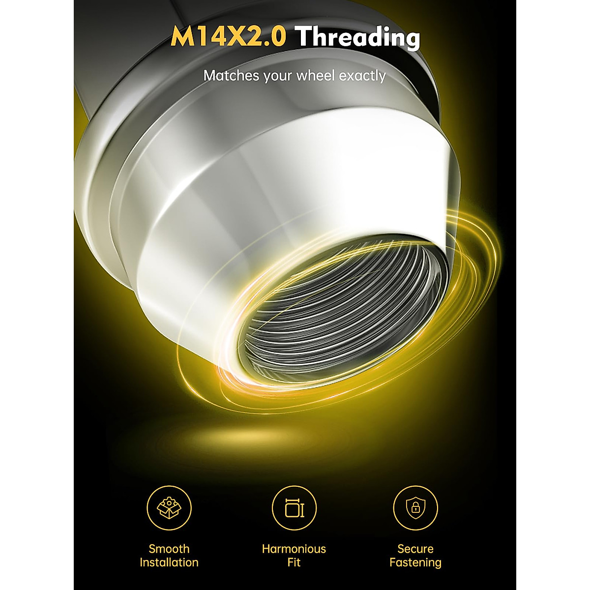 MIKKUPPA M14x2.0 Lug Nuts - Replacement for 2003-2014 Ford F150 Expedition Lincoln Navigator Factory Wheels - 24pcs 13/16 Hex 2 Inch Chrome OEM Factory Style Large Acorn Seat Lug Nuts