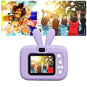 Video Camera Toy, 2.0 Inch Color Display Children Camera Rich Effects Auto with 32G Memory Card for Birthday (Purple)