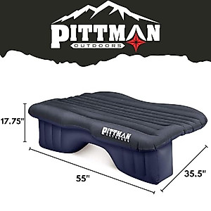Pittman Outdoors AirBedz Inflatable PVC Rear Seat Air Mattress, Black - Mid-Size Fits Jeeps, Car, SUV’s & Mid-Size Trucks, Comes with Portable DC Air Pump