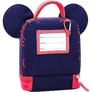Disney Minnie Mouse Dual Compartment w/Ears & Bow Insulated Lunch Tote Red / One Size