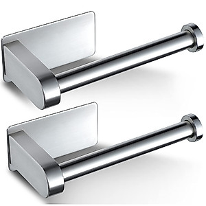 YIGII Toilet Paper Holder - Self Adhesive Toilet Roll Holder for Bathroom 2 Pack Tissue Holder Dispenser, SUS304 Stainless Steel