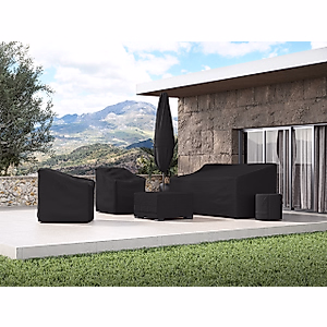 Covermates Round Accent Table Cover - Patio Outdoor Furniture Cover, Water Resistant Outdoor Ottoman/Side Table Cover, Ultima 600D Polyester, 30DIAMETER x 25H, Ripstop Black