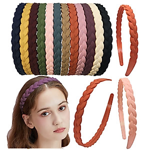 Springtime 12pcs Hard Headbands with Teeth for Girls Women Thin Plastic Hair Headbands for Teens Lady