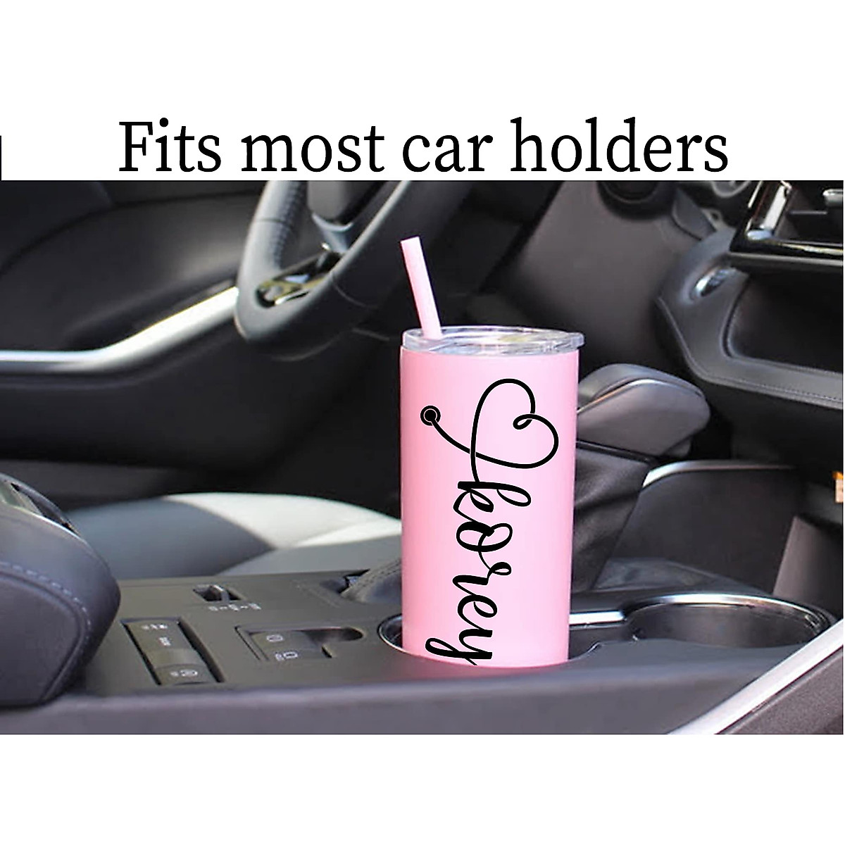 20 oz Personalized Nurse's Stainless Steel Skinny Tumbler with Custom Stethoscope Name by Avito - Includes Straw and Lid - Nurse RN - Nurse Gift