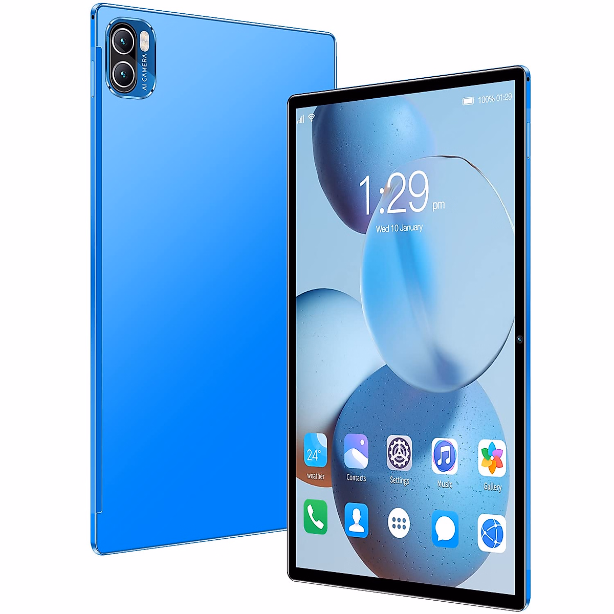 10.1 inch X5 Pro Tablet, 4+32G Full Screen Tablets with Dual SIM Card Slots, Android 8, 1280x800 HD, WiFi, Bluetooth, GPS, 2MP/5MP Camera (Blue)