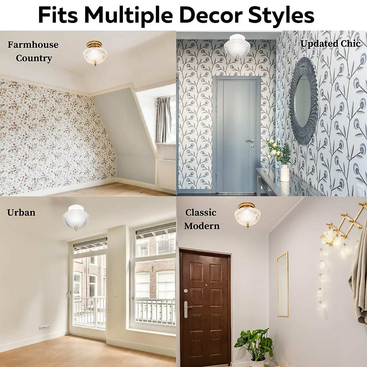 Evelots Clip On Shade for Ceiling Light Bulb or Lamp-4 Pack-Antique-Diamond Cut-Acrylic