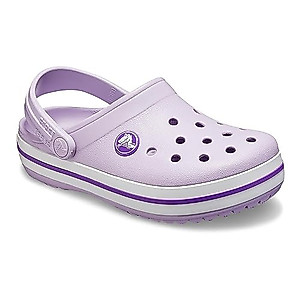 Crocs Unisex-Child Crocband Clogs (Little Kid/Big Kid), Lavender/Neon Purple, 2 Little Kid