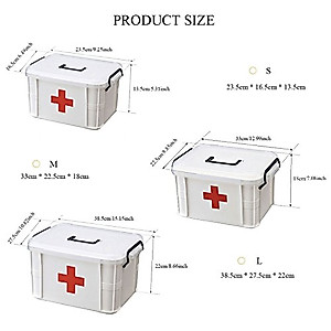 Levoberg Medicine Box Storage Box Organizer 2 Layers with Compartments Family Emergency Kit Storage Case 9.25"x6.49"x5.31"