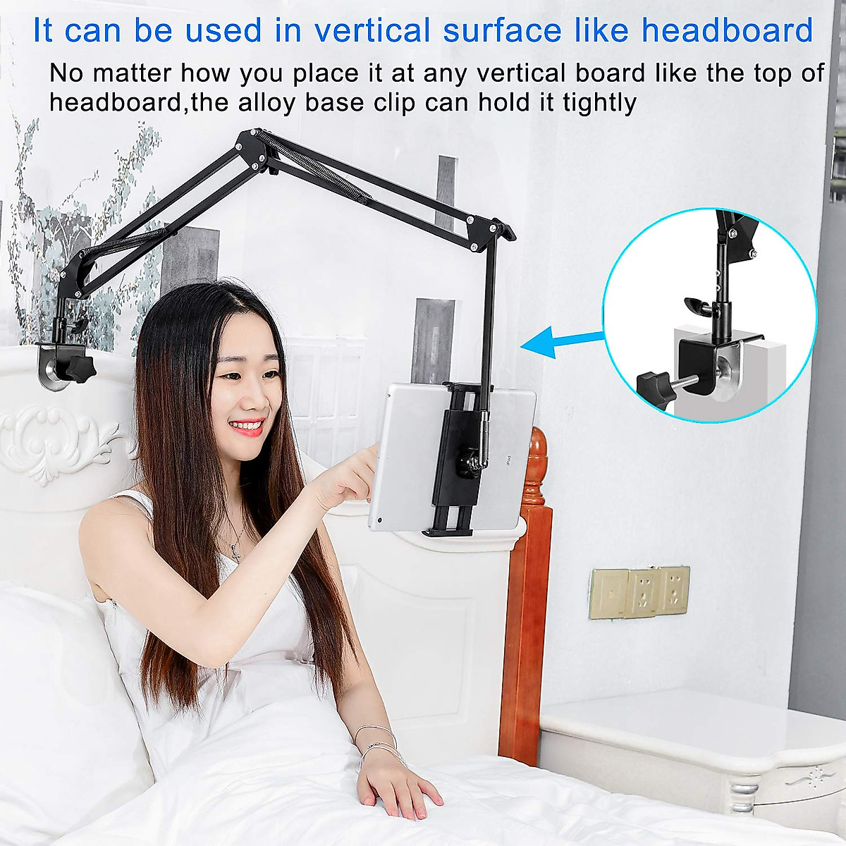 Tablet Stand Adjustable,Foldable Tablet Stand for Bed,Aluminum Universal Flexible Tablet Holder with 360 Degree Rotation Compatible with iPad/iPhoneX/iPad Pro/N-Switch,or Other 4.5~12.9 Inches Devices