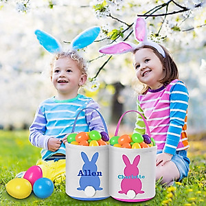 Personalized Easter Basket, Jocidea 1 Pack Customized Easter Baskets Personalized Easter Gifts for Kids Easter Basket Toys for Girls Easter Toys - Easter Basket Stuffers for Kids & Toddler - Pink