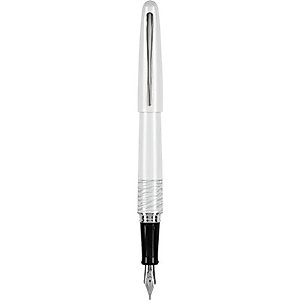 PILOT MR Animal Collection Fountain Pen in Gift Box, Matte White Barrel with White Tiger Accent, Medium Point Stainless Steel Nib, Refillable Black Ink (91134)