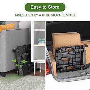 SPACEKEEPER Foldable Hand Truck Dolly, 265 LB Folding Luggage Cart with Wheels, Portable Flatbed Cart Collapsible Hand Truck for Luggage, Travel, Moving, Shopping, Office Use, Black