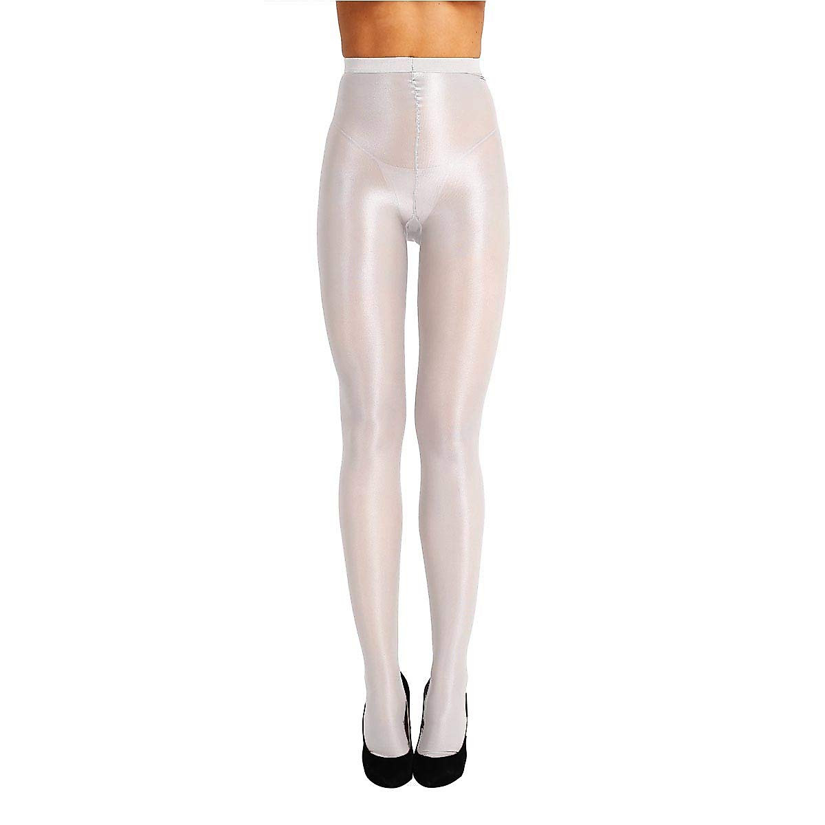 easyforever Women's Sheer Tights Stockings Shiny Stockings Pantyhose Silk Pantyhose Silk Stockings White One Size