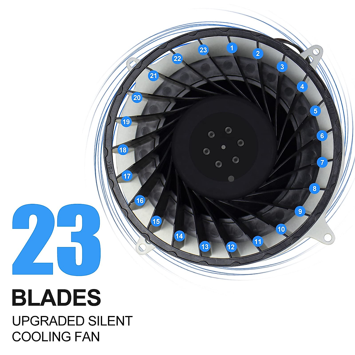 YEECHUN PS5 Fan Replacement for Sony PlayStation 5 Series Internal Cooling Fan 12047GA-12M-WB-01 12V 2.4A 23 Blades Fan General 17 Blades G12L12MS1AH-56J14 Fan Cooler Cooling Fan with T8 Screwdriver