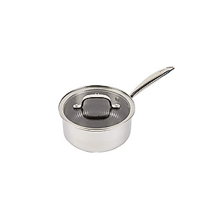 Copper Chef Titan Pan, Try Ply Stainless Steel Non-Stick Frying Pans, 2 QT Sauce Pan with Lid