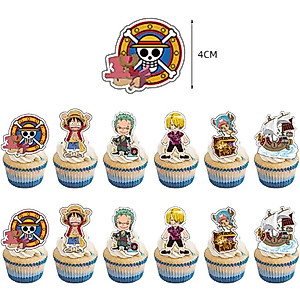 Piece Anime Birthday Decorations Party Supplies Party Favor Include Happy Birthday Banner, Cake Topper,Balloon，Cupcake Toppers, Anime Decorations for Girls