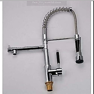 Naples Chrome Finish Kitchen Sink Faucet Pull-out Swivel Spout Hand Sprayer with Hot & Cold Water Mixer