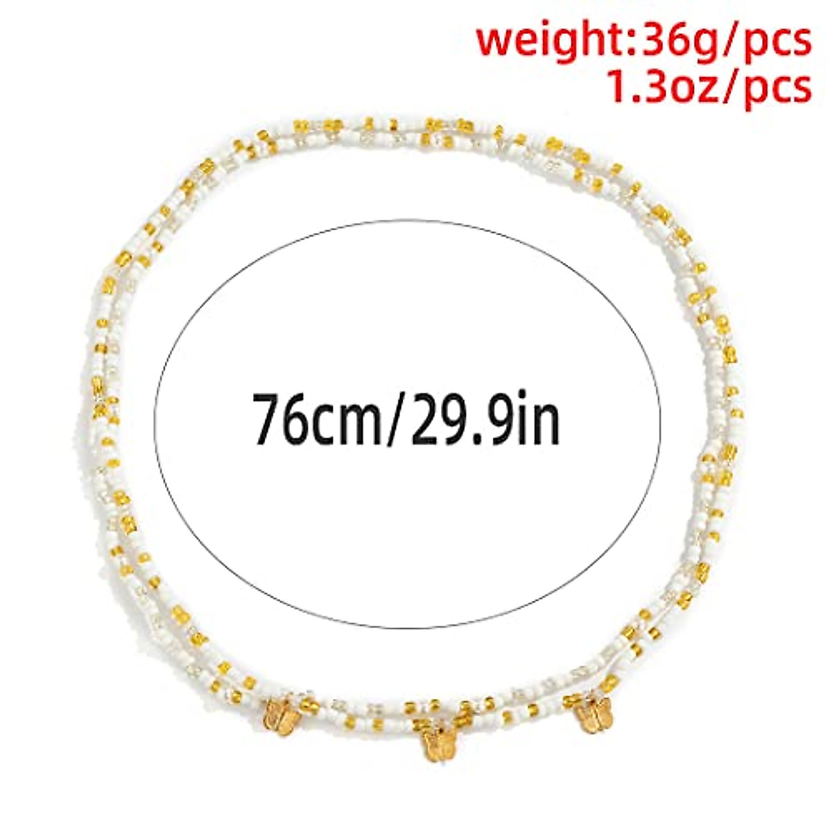 Beads Waist Bikini Chain Gold Boho Butterfly Belly Chains Layered Body Chain Beach Tassel Stretchy Stomach Jewelry for Women