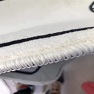 ZLXMN Gray White Irregular Rug 4x6ft Ellipse Vegetable Velvet Non-Shedding Rug Modern Abstract Simple Rug Suitable for Living Room Bedroom Rest Area Home Decor Non-Slip Washable