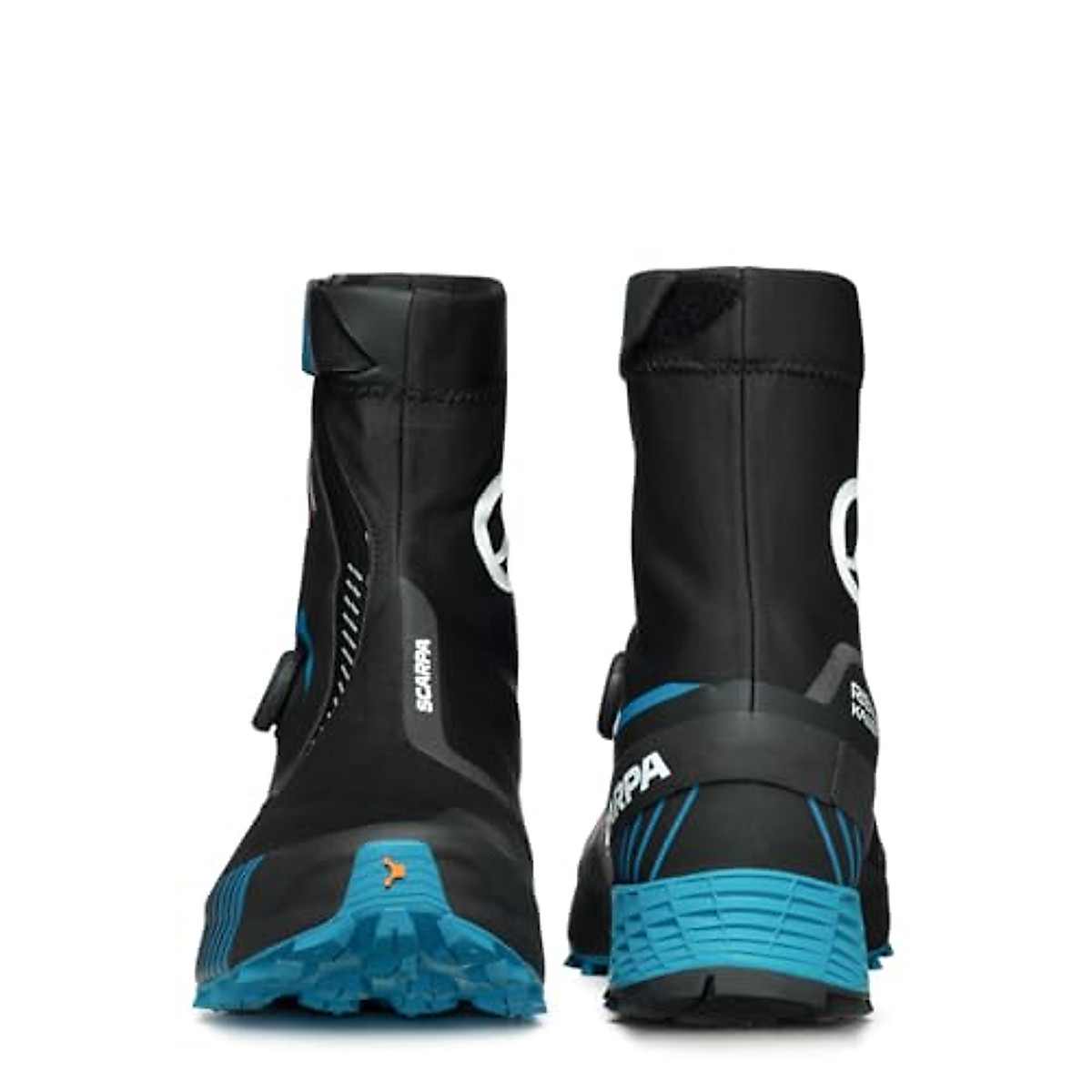 SCARPA Ribelle Run Kalibra G Water-Resistant Trail Shoes with Gaiter for Trail Running and Hiking - Black/Azure - 9-9.5 Women/8-8.5 Men