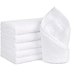 Orighty 6-Pack White Hand Towels - Quick Drying & Absorbent Microfiber Bathroom Hand Towel 16x28 inches - Lightweight & Thin White Towels - Multi Purpose for Gym, SPA, Hotel & Bathroom