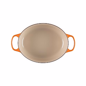 Le Creuset Enameled Cast Iron Signature Oval Dutch Oven, 6.75 qt., Flame