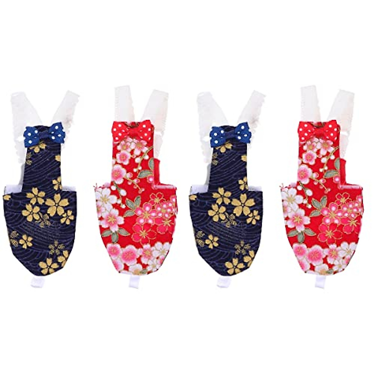 Balacoo 4Pcs Pet Chicken Diaper Floor Printed Chicken Diaper Washable Pet Diaper Fashionable Duck Diaper with Bow Tie for Poultry Goose Duck Hen Chicken