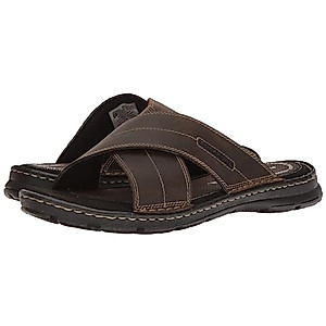 Rockport Men's Darwyn Xband Slide Sandal, Brown II Leather, 14 W US