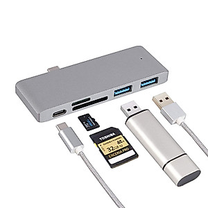 Plus Mi Life 5 in 1 Type-C Hub USB3.0 Multi Charging Port Adapter Card Reader for MacBook Pro