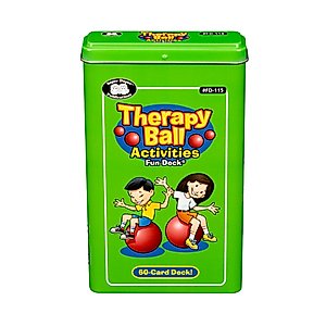 Super Duper Publications | Therapy Ball Activities Fun Deck | Upper Body and Core Strength Flash Cards | Educational Learning Materials for Children