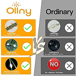 Ollny Christmas Lights Outdoor, Super Long 300FT 900LED White Christmas Lights, 8 Mode Christmas Tree Lights with Remote, IP67 Waterproof Fairy String Light Plug in for Indoor Xmas Decorations