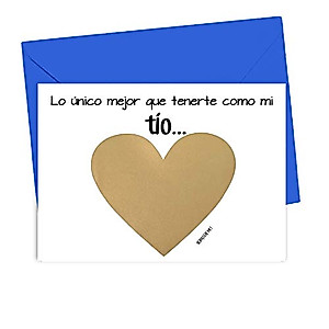 Spanish Will You Be My Godfather Scratch Off Proposal Card from Niece or Nephew, Padrino Scratch Off Card for Uncle (Spanish Tio)