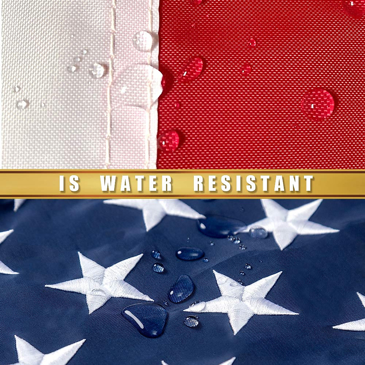 FASO 3×5, USA US, Sewn Stripes,Heavy Duty Durable Outdoors, Brass Grommets，The Best Embroidered Stars American Flags, 3X5 FT, Blue, Red