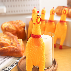 AMOR PRESENT 16PCS Squeaky Rubber Chicken, Screaming Rubber Chickens Toys for Kids Party Favors Prank Toys Dog Toys Noise Maker