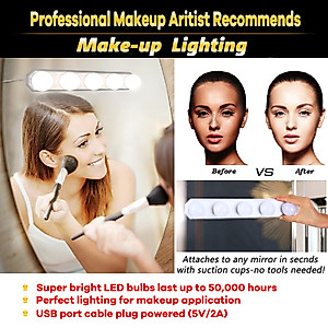 HELOIE Makeup Light,Portable Led Vanity Lights with 3 Colors Lighting Mode Adjustable & Dimmable for Vanity Table Dressing Room Mirror